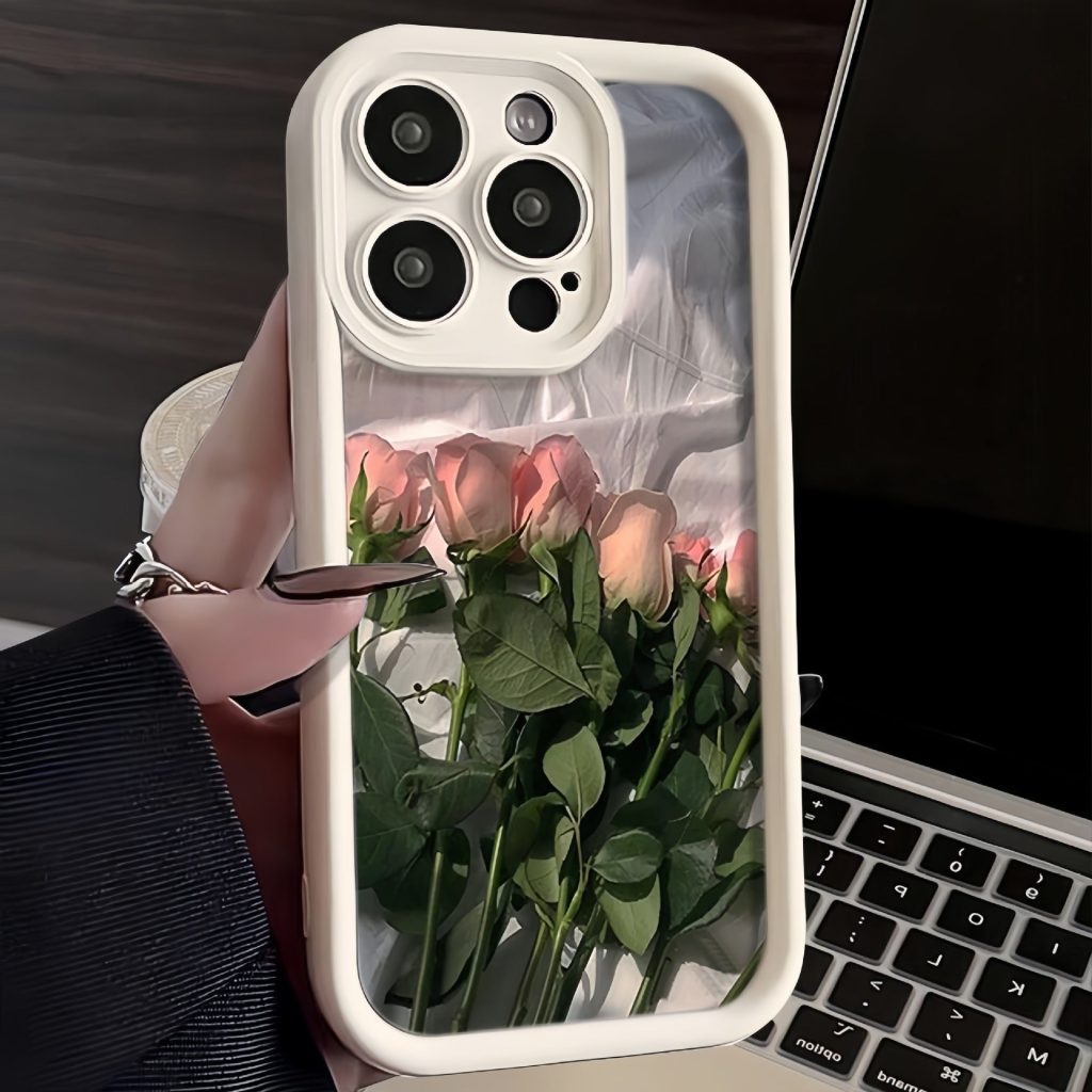 Rose Pattern Silicone Case for iPhone - DefendCase