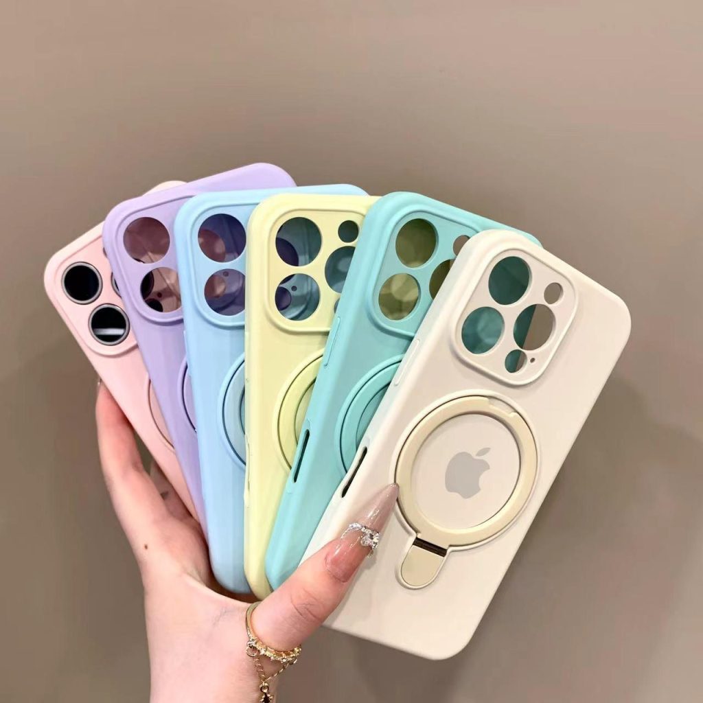 Liquid silicone case with bracket for iPhone - DefendCase